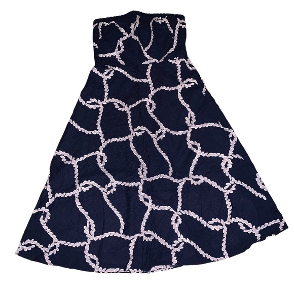 J. Crew | Dresses | Jcrew Strapless Blueblack Color With Beige Rope ...